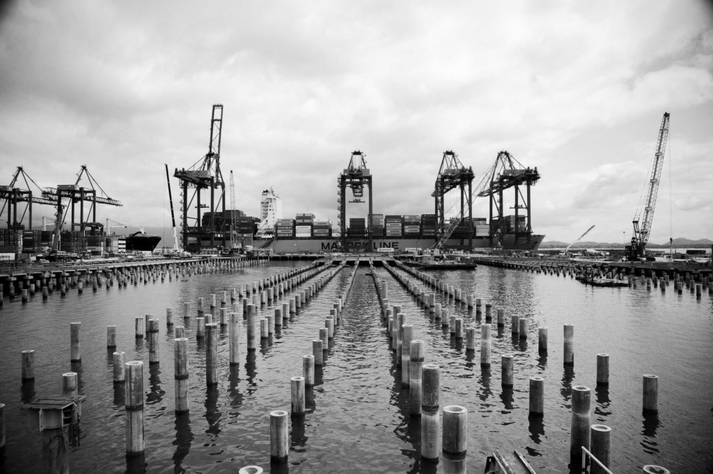 Port construction photography of Paranaguá-Brazil port 2017