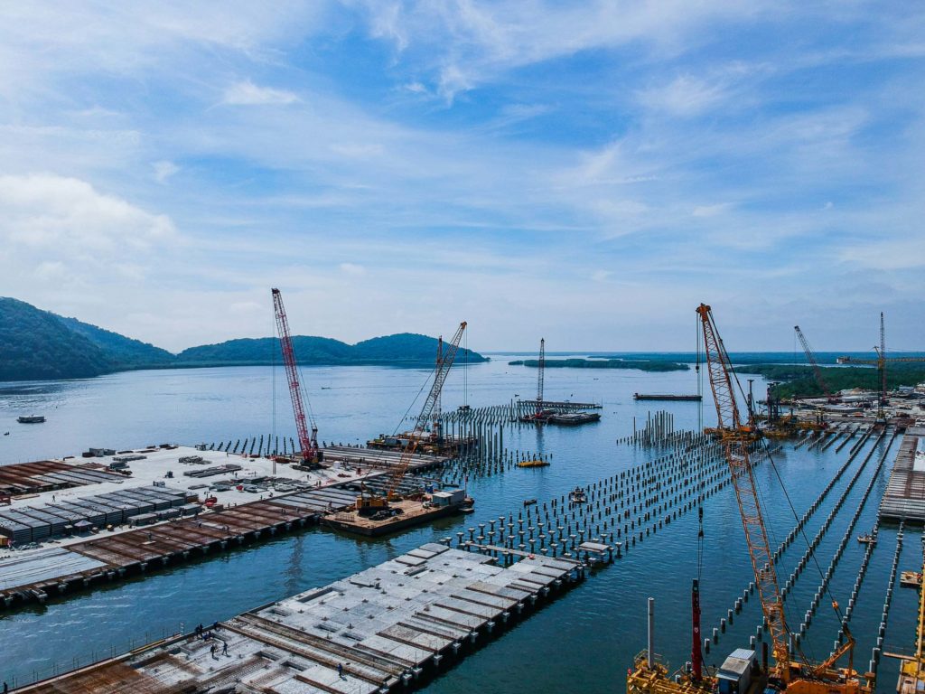 Port construction photography of Paranaguá-Brazil port 2017