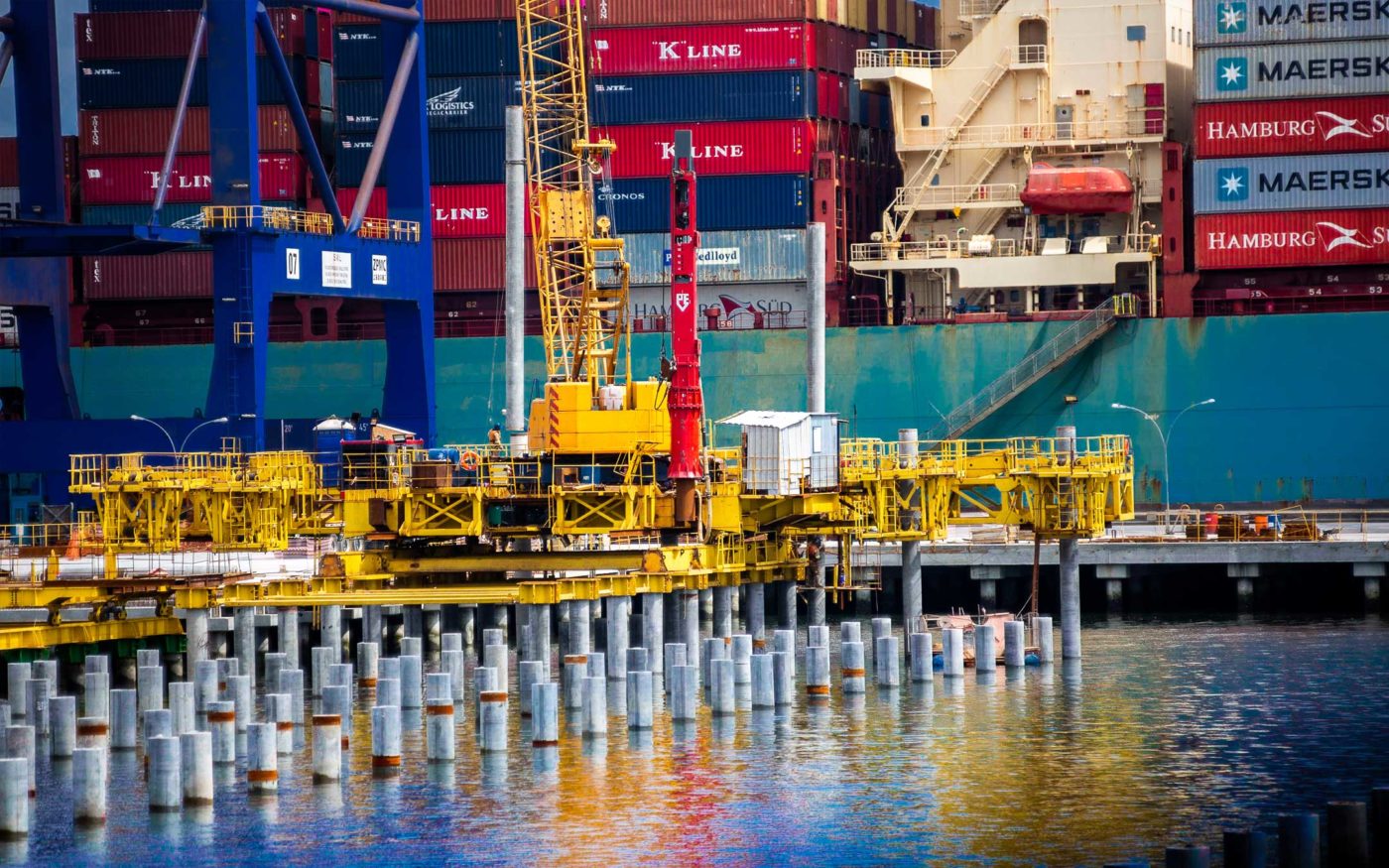 Port construction photography of Paranaguá-Brazil port 2017